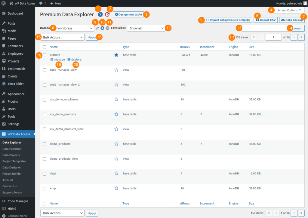 Navigation | WP Data Access