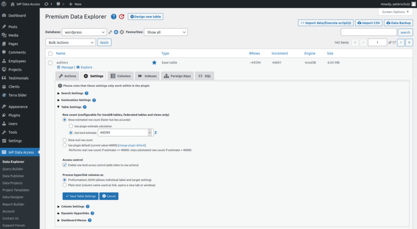 Improved performance for large tables | WP Data Access