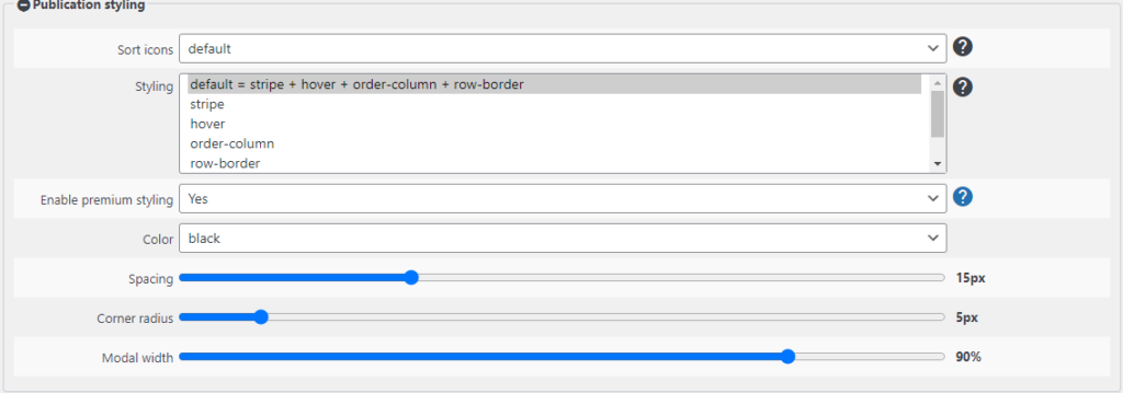 WP Data Access – Data Tables Premium Styling (click to enlarge) | WP Data Access