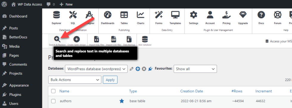 Global Search & Replace | WP Data Access