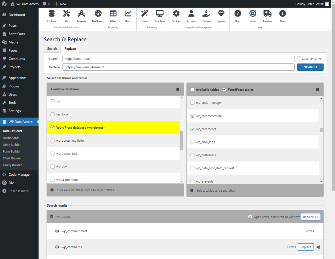 Global Search & Replace | WP Data Access