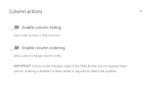 Column Actions | WP Data Access